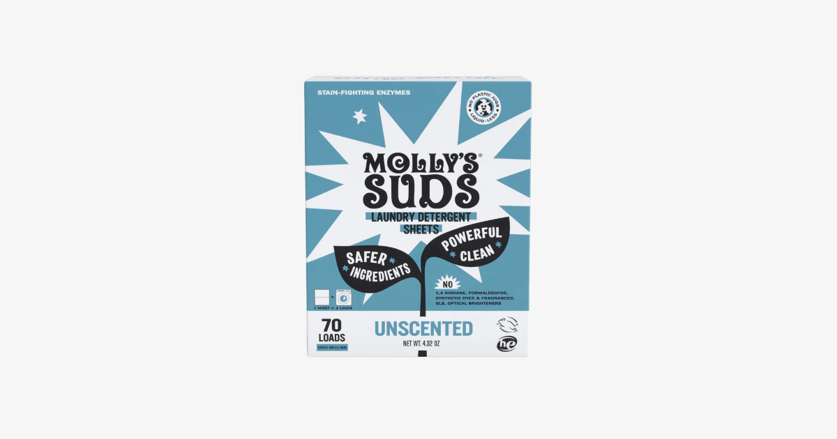 Molly's Suds Laundry Sheets - Unscented | Healf