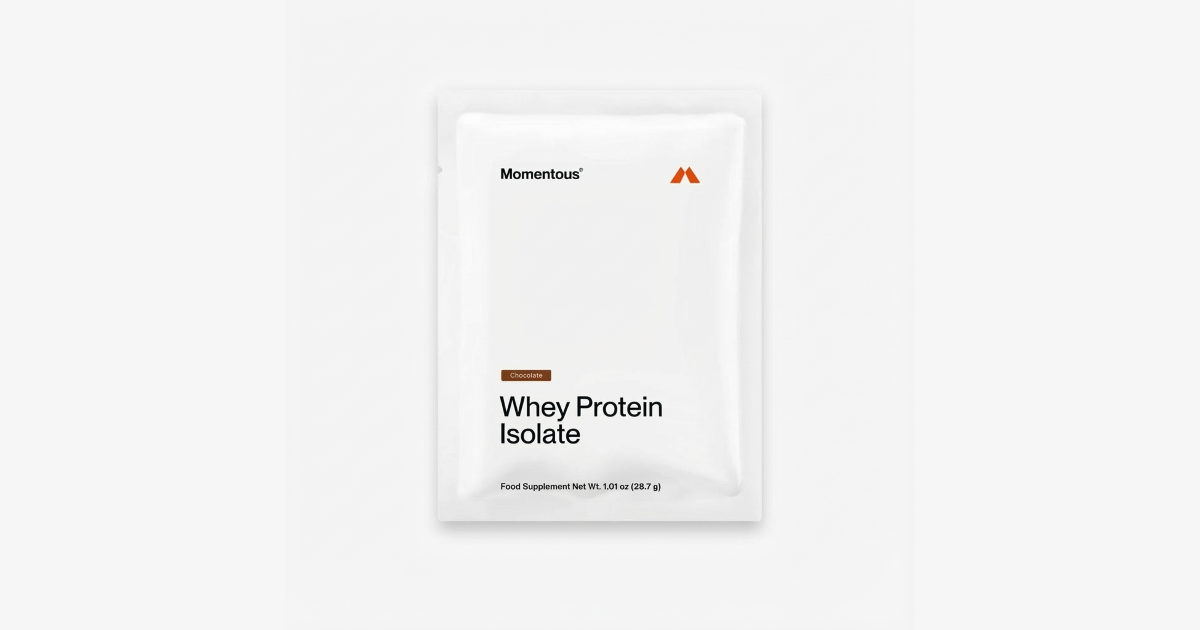 Momentous Grass-Fed Whey Protein 14-Travel Packs - Chocolate | Healf