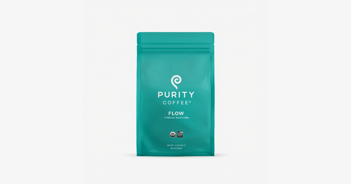 Purity Coffee FLOW: Original Medium Roast Whole Bean Coffee | Healf