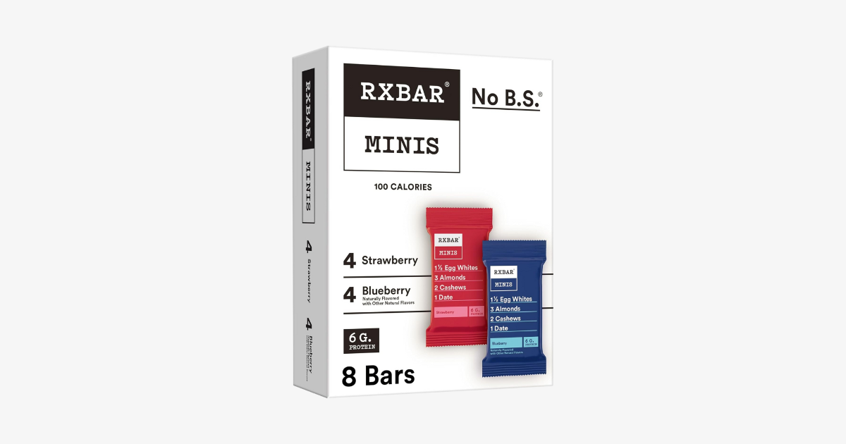 RXBAR Minis Protein Bars Variety Pack, Strawberry, Blueberry | Healf