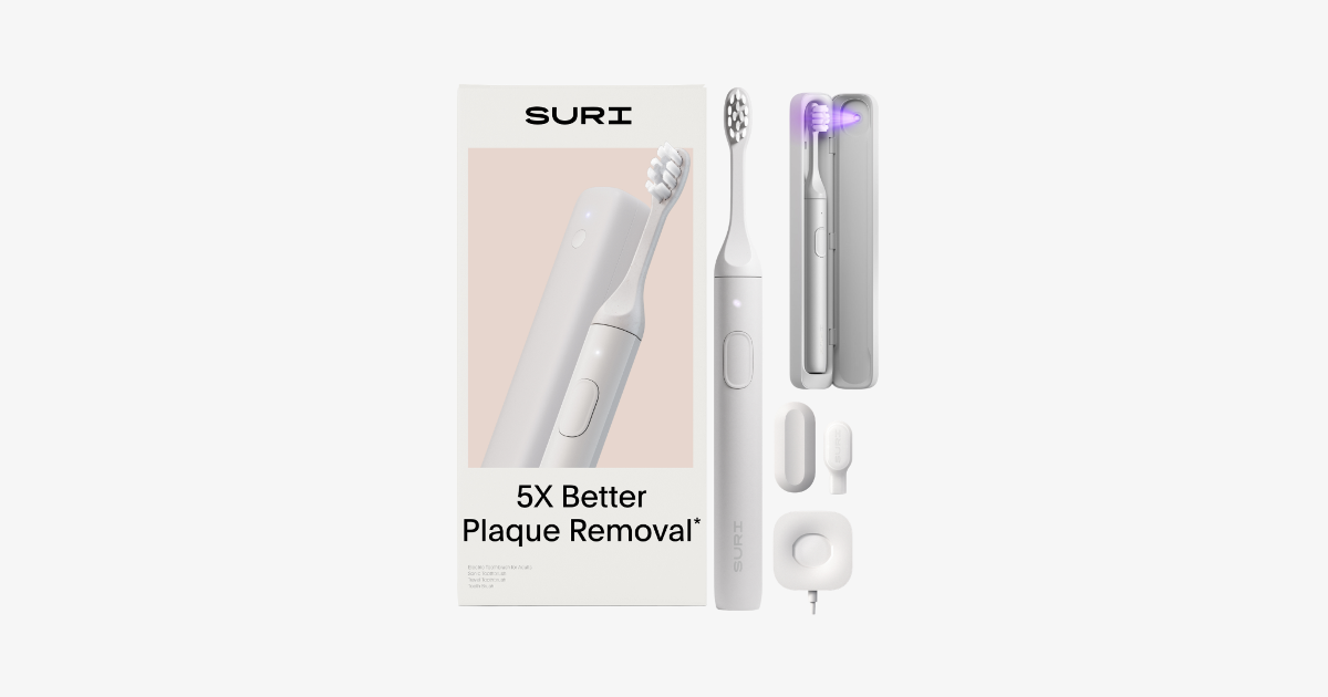 SURI SURI 2.0 Sonic Electric Toothbrush with UV Cleaning Travel Case ...