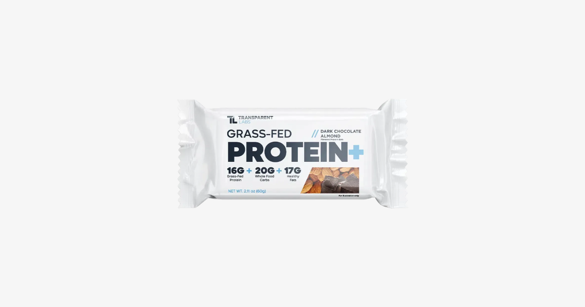 Transparent Labs Grass-Fed Protein + Bars Dark Almond Chocolate | Healf